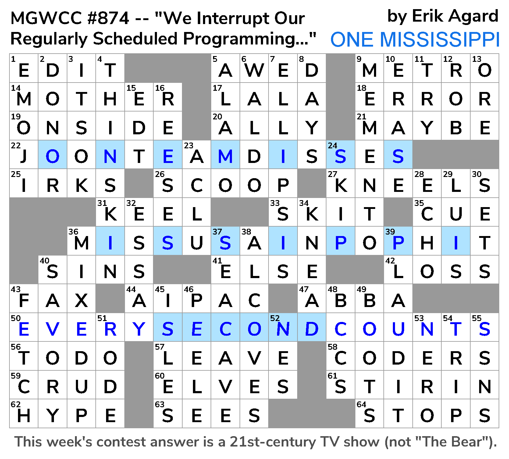 Matt Gaffney's Weekly Crossword Contest